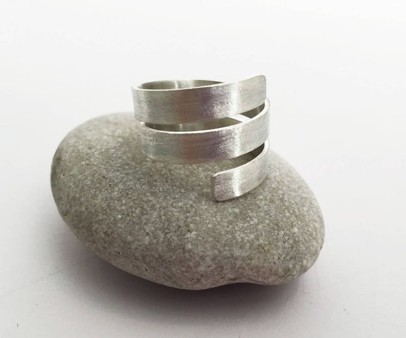 Wrap Ring Silver Bypass Ring Silver Statement Modern Silver - Etsy