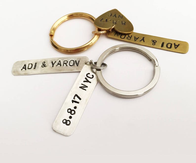 Custom Personalised Keychain Silver Brass Metal Keychain - Etsy
