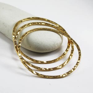 Stackable Hammered Bangle Gold Stack Bracelet Rustic Bangle Gold ...