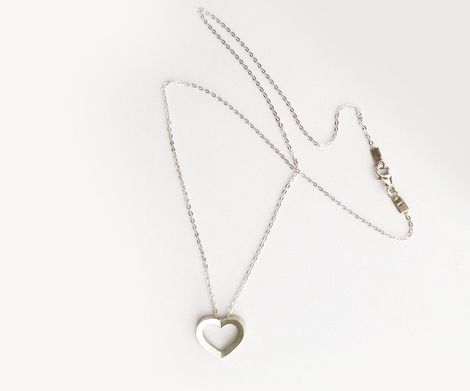 Gold Heart Pendant Small Gold Heart Necklace Two Heart | Etsy