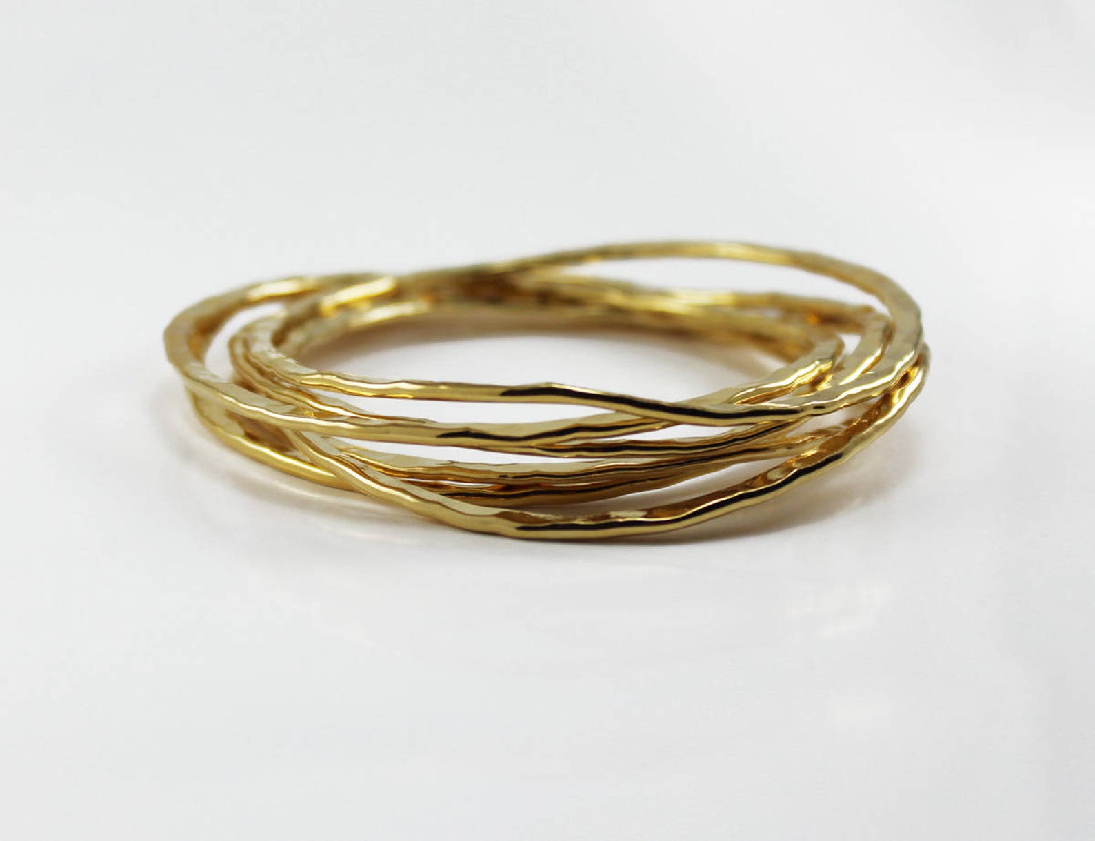 Stackable Hammered Bangle Gold Stack Bracelet Rustic Bangle | Etsy