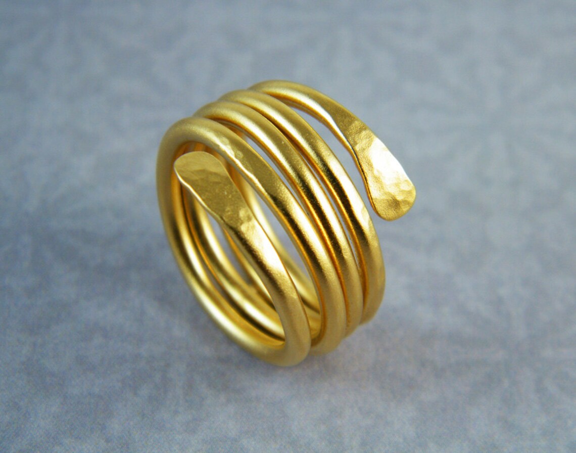 Gold Wire Wrapped Ring Snake Gold Ring Gold Handmade Ring - Etsy