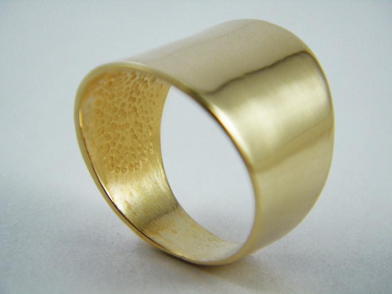 Gold Wide Ring Tube Ring Gold Wide Band Boho Gold Ring Wide - Etsy