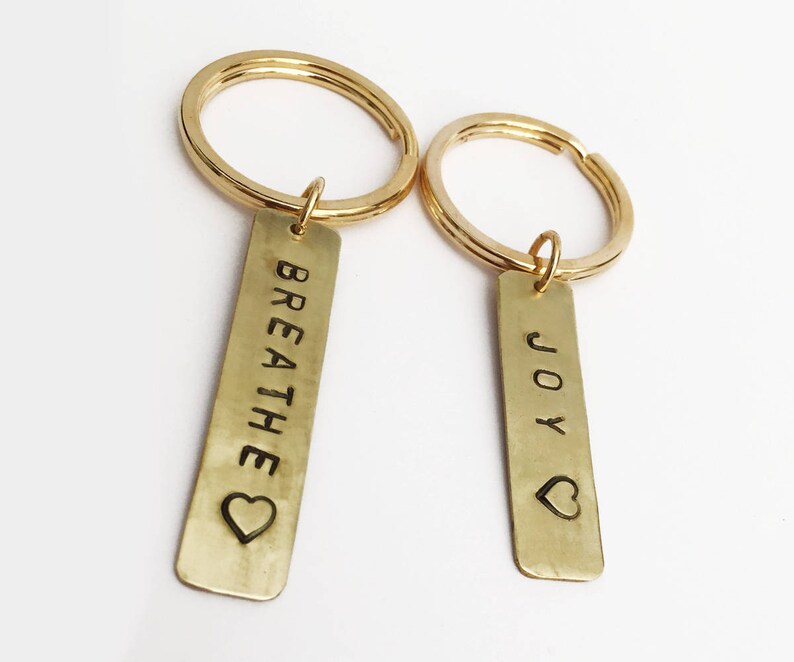 Custom Personalised Keychain Silver Brass Metal Keychain | Etsy