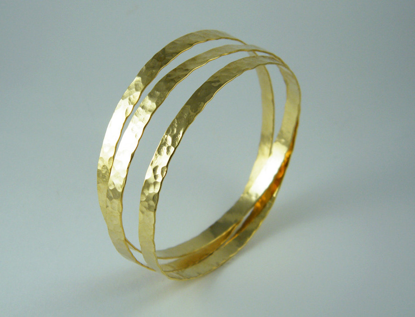 Wide Hammered Gold Bangle Handmade Chunky Bangle | Etsy