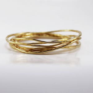 Stackable Hammered Bangle Gold Stack Bracelet Rustic Bangle Gold ...