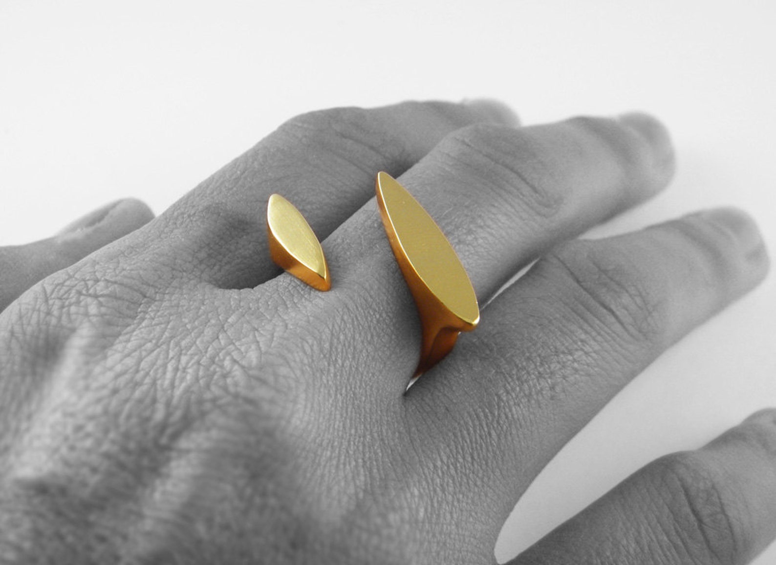 Modern Gold Ring Split Ring Statement Minimalistic Ring Gold - Etsy