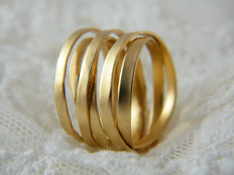 Wrapped Ring Gold Handmade Ring Alternative Wedding Ring - Etsy