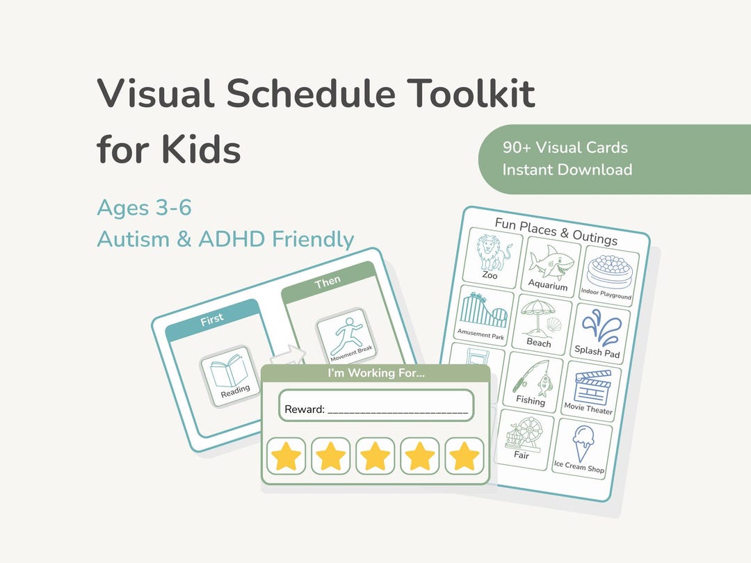 Autism Visual Schedule Toolkit for Kids | ADHD Routine Chart, First ...