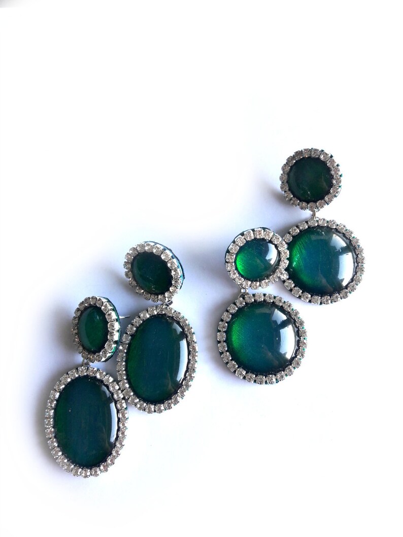 Green Earrings Emerald Green Earrings Spring Green Light - Etsy