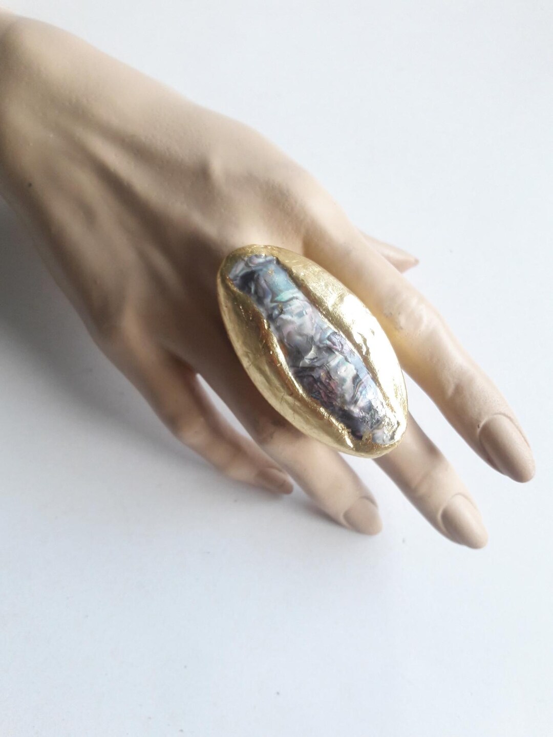 Gray Ring, Big Ring, Huge Ring, Statement Ring, Contemporary Ring ...
