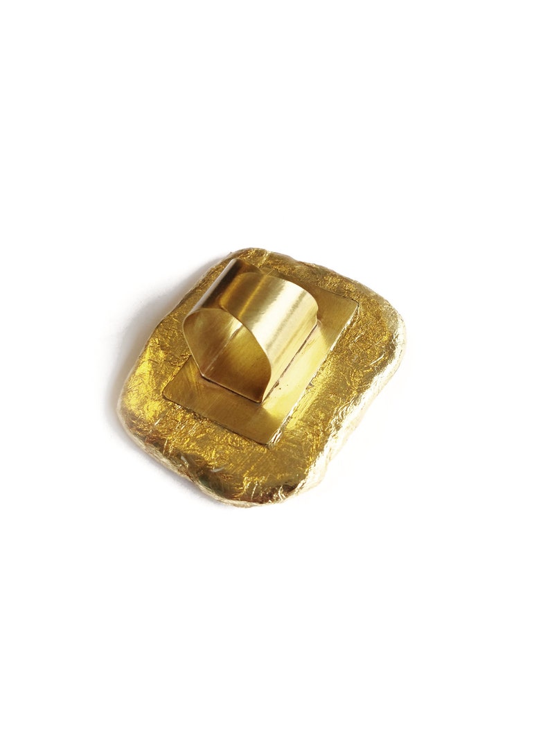 Large Gold Ring Statement, Square Gold Ring, Big Ring, Pattern ...