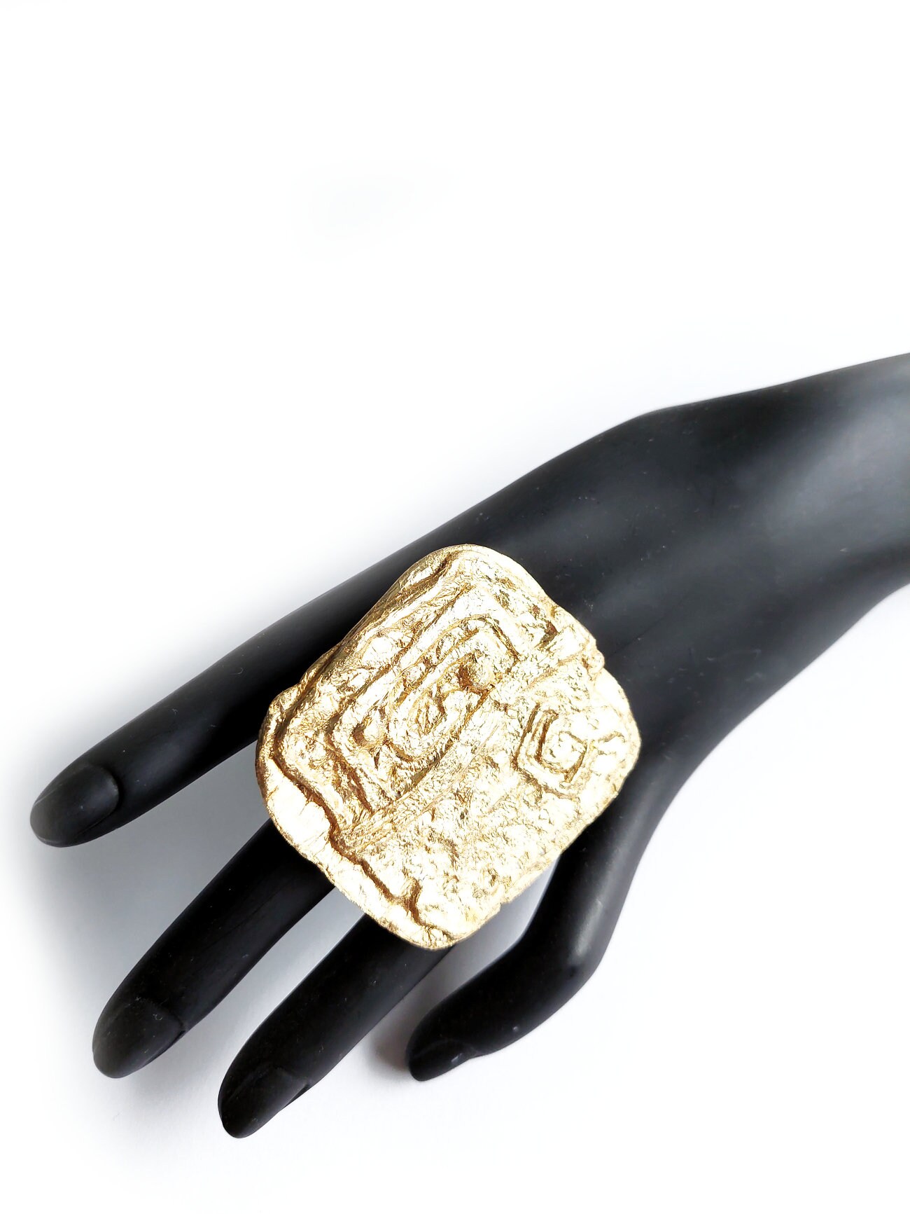 Large Gold Ring Statement Square Gold Ring Big Ring - Etsy