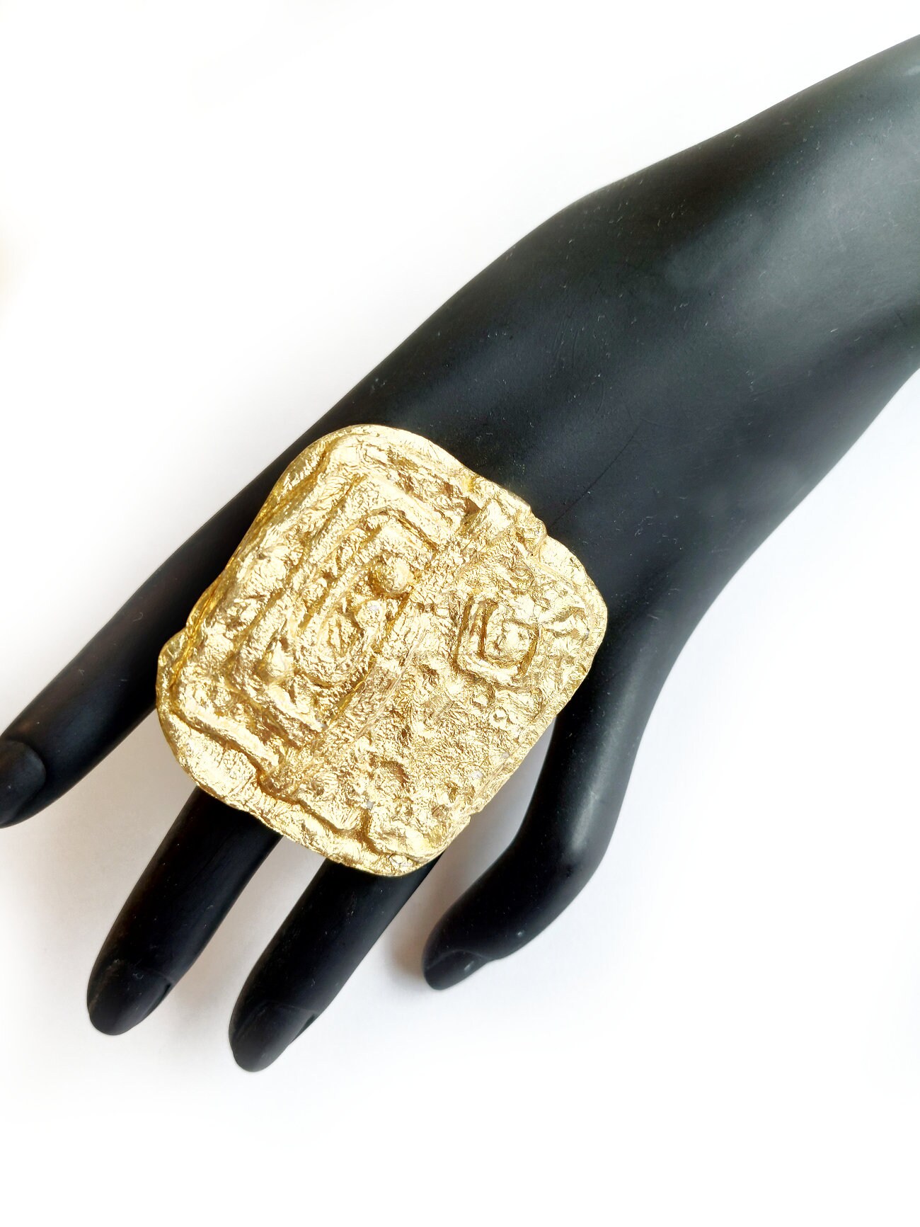 Large Gold Ring Statement Square Gold Ring Big Ring - Etsy