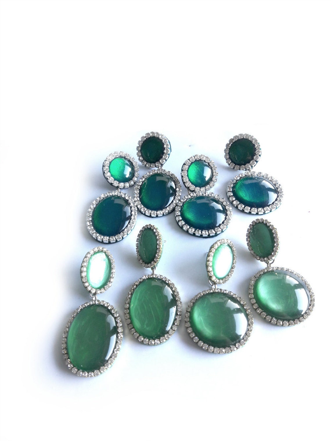 Green Earrings Emerald Green Earrings Spring Green Light | Etsy