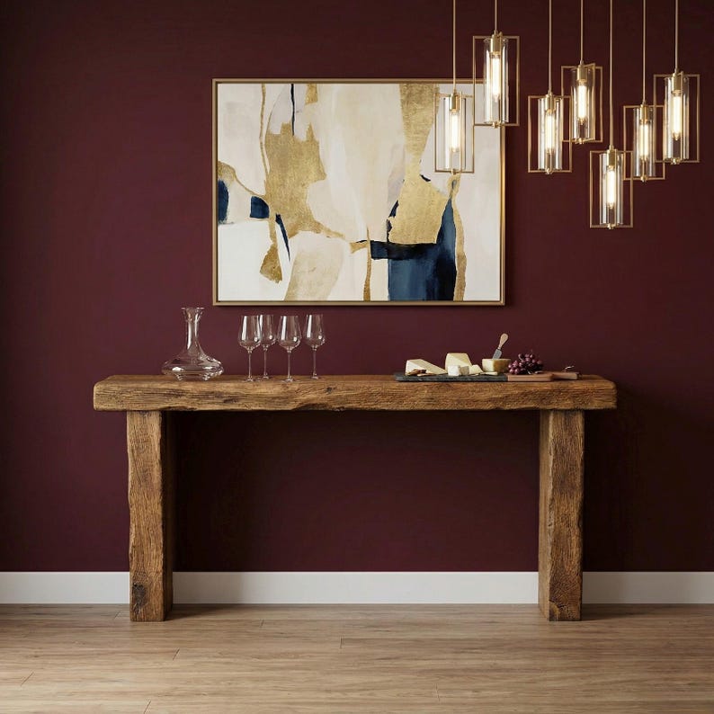 Console Table - Rustic Wooden Console - Narrow Wooden Corridor ...
