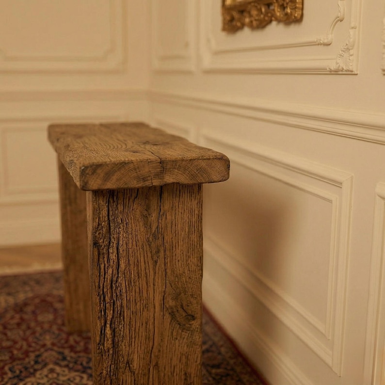 Console Table - Rustic Wooden Console - Narrow Wooden Corridor ...