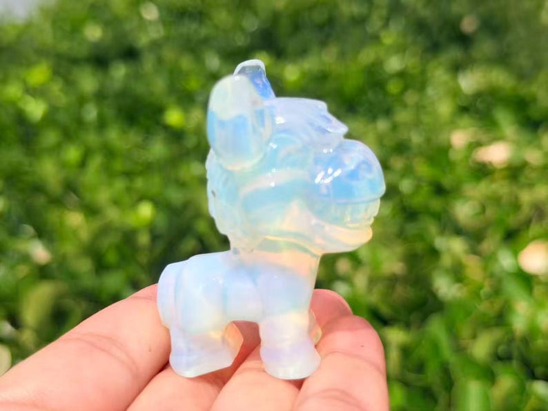 Crystal Grinning Donkey Statue | Natural Gem Hand Carved Animal ...