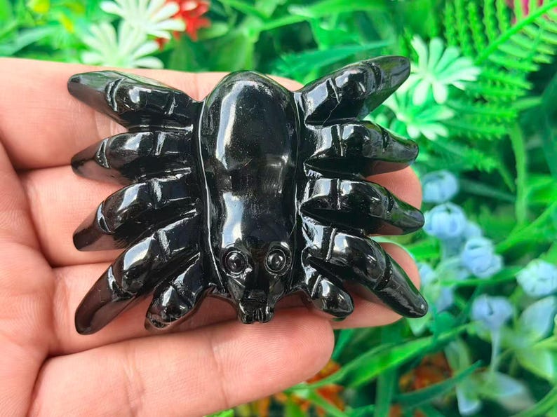 Hand Carved Tarantula Crystal Figurine,protection Ornament,gothic ...