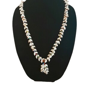 Vintage Seashell Bead Necklace Tassel Tropical Beachy Small Periwinkle ...