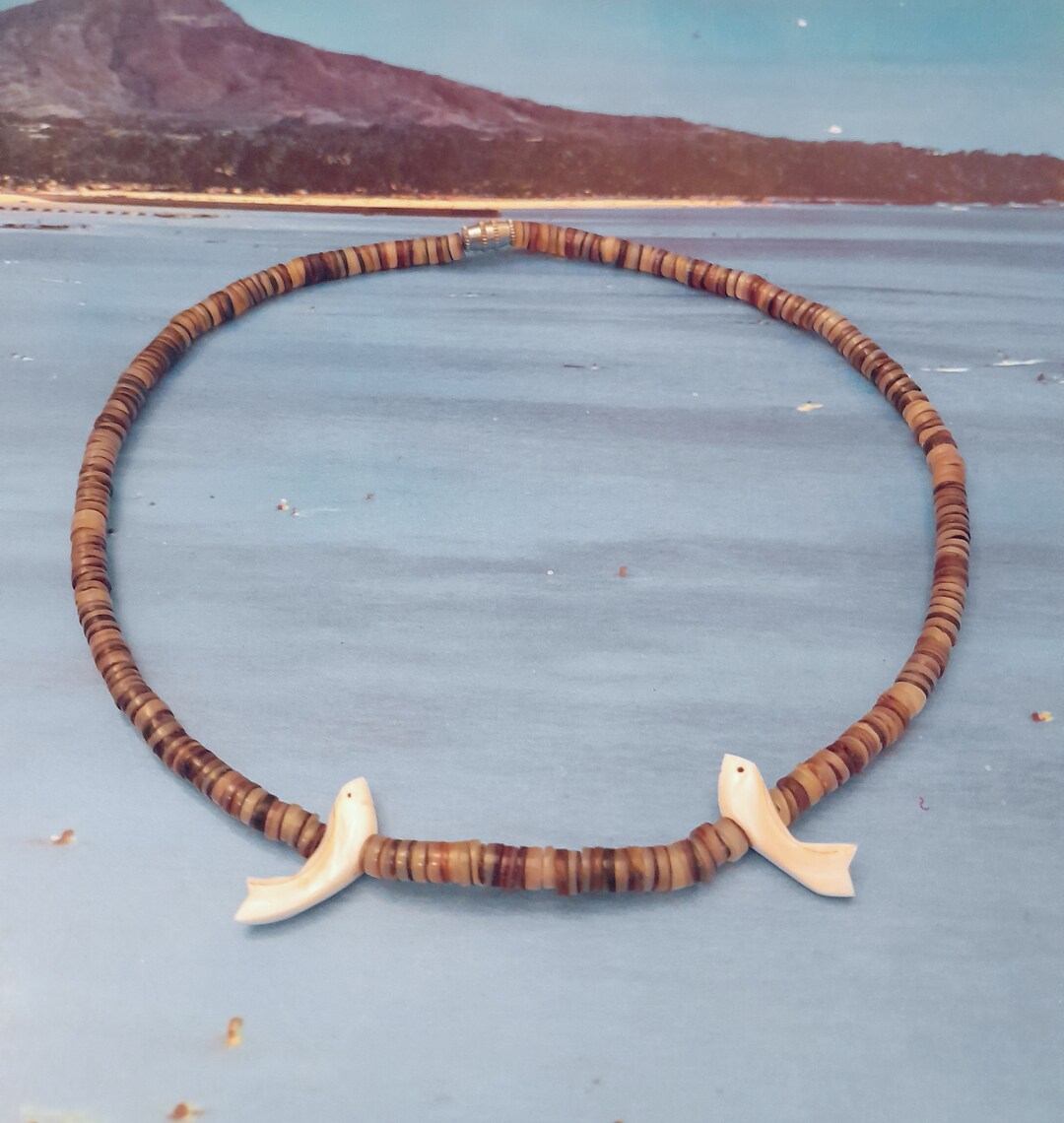 Vintage Heishi Shell Bead With Carved Shell Birds Southwestern Native ...