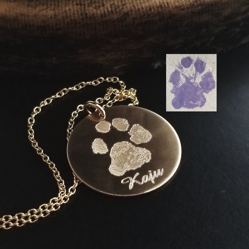 Paw Print Necklace - Etsy