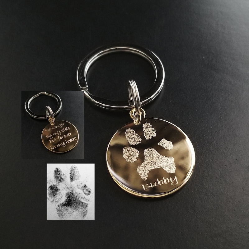 Paw Print Keychain - Etsy