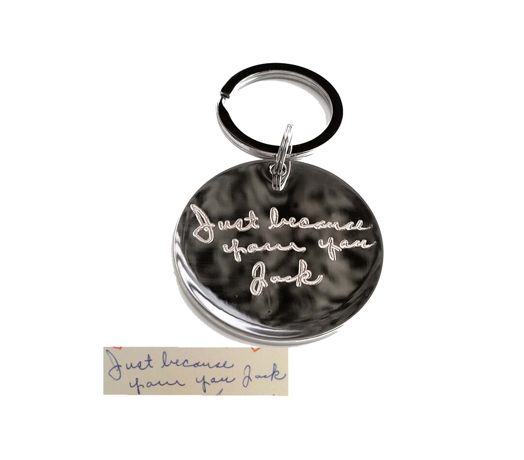 Writing Keychain Solid Stainless Steel Add Fingerrpint Pets Actual Paw ...