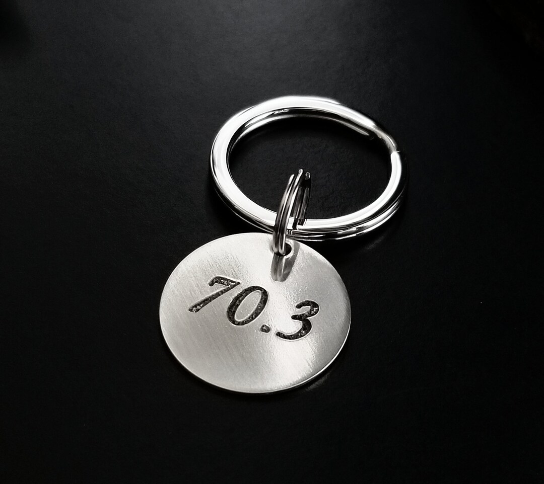 Engraved Keychain 70.3 Tri Triathlon 140.6 Sterling Silver Gold Filled ...