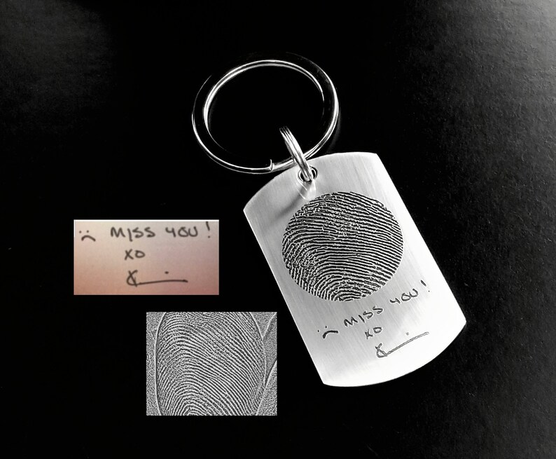 Handwriting Fingerprint Engraved Signature Engraved Matte Finish ...