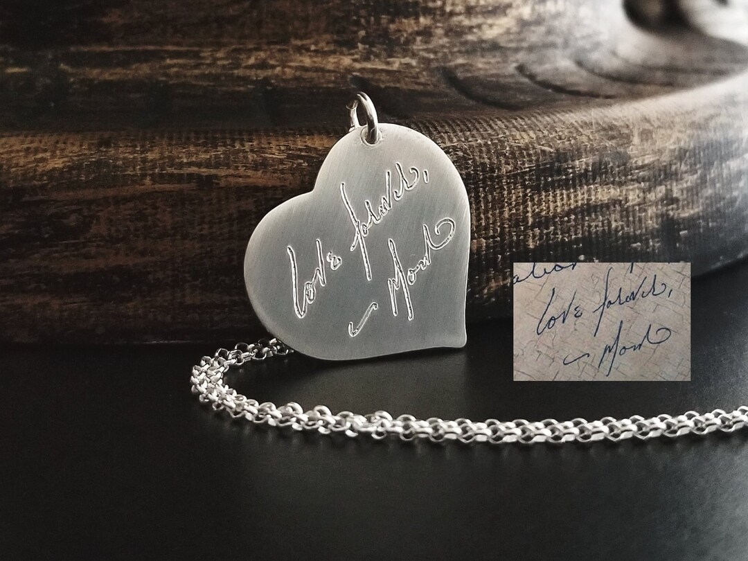 Actual Signature Handwriting Written Fingerprint Engraved Heart ...