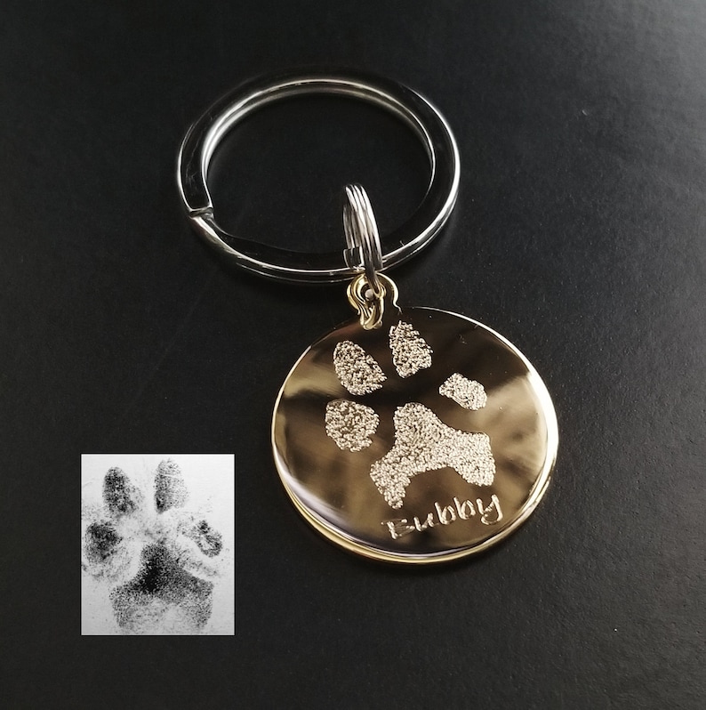 Silver or Gold Paw Print Keychain Actual Paw Dog Pet Cat Key | Etsy