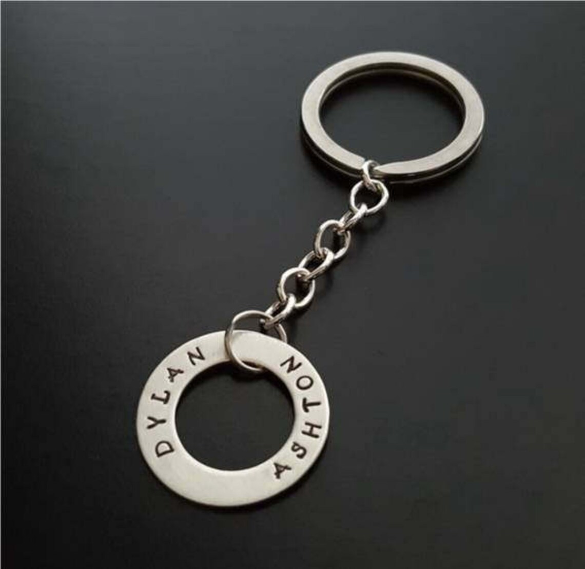 My Word Keychain Your Name Keychain Hand Stamped Keychain | Etsy