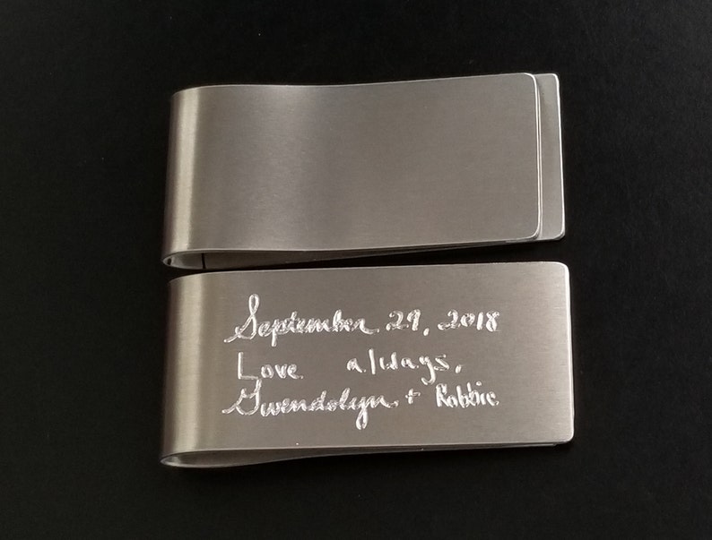 Handwriting Signature Money Clip Money Holder Sterling Silver Copper Nu ...