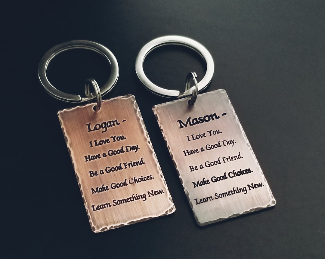 Personalized Solid Copper Keychain Dogtag Military Style Dog Tag ...