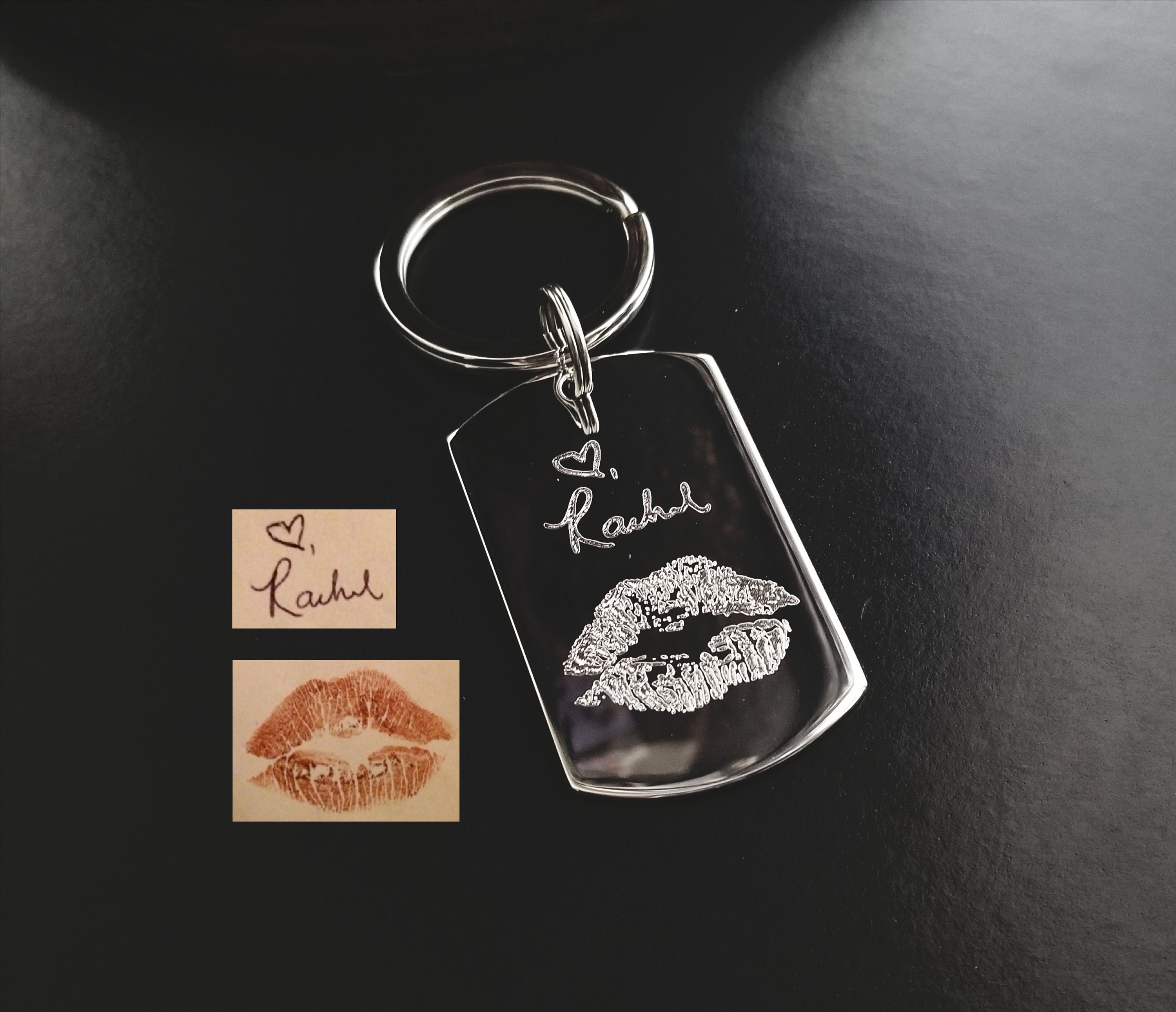 Stainless Steel YOUR Kiss Lips & Handwriting Writing Exact | Etsy