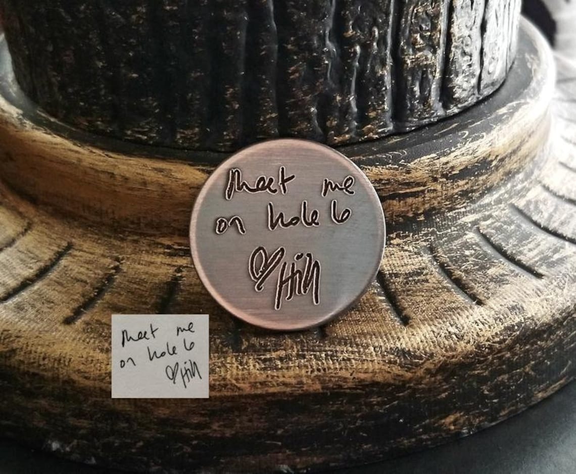 Handwriting Golf Ball Marker Deep Engraved Personalized Actual ...