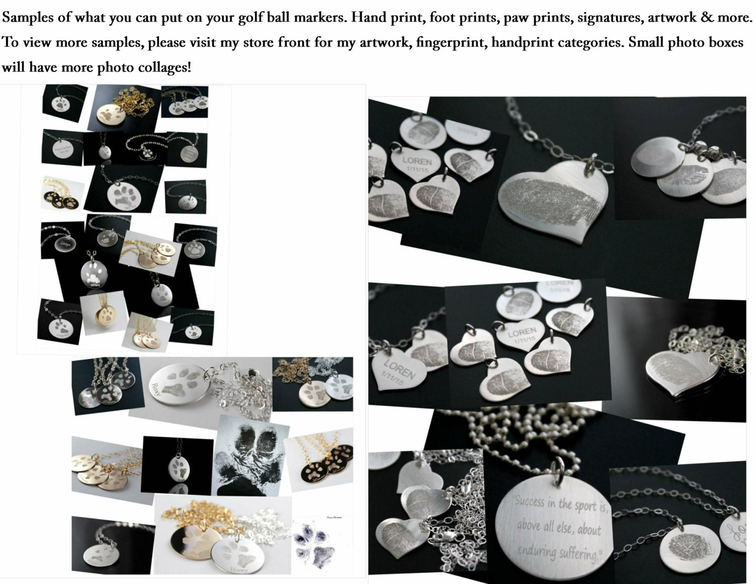 Golf Ball Marker YOUR Actual Fingerprint Signature Hand - Etsy