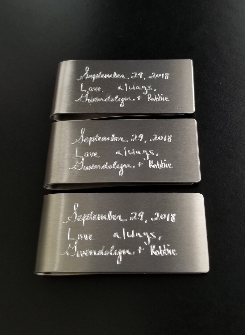Handwriting Signature Money Clip Money Holder Sterling Silver Copper Nu ...