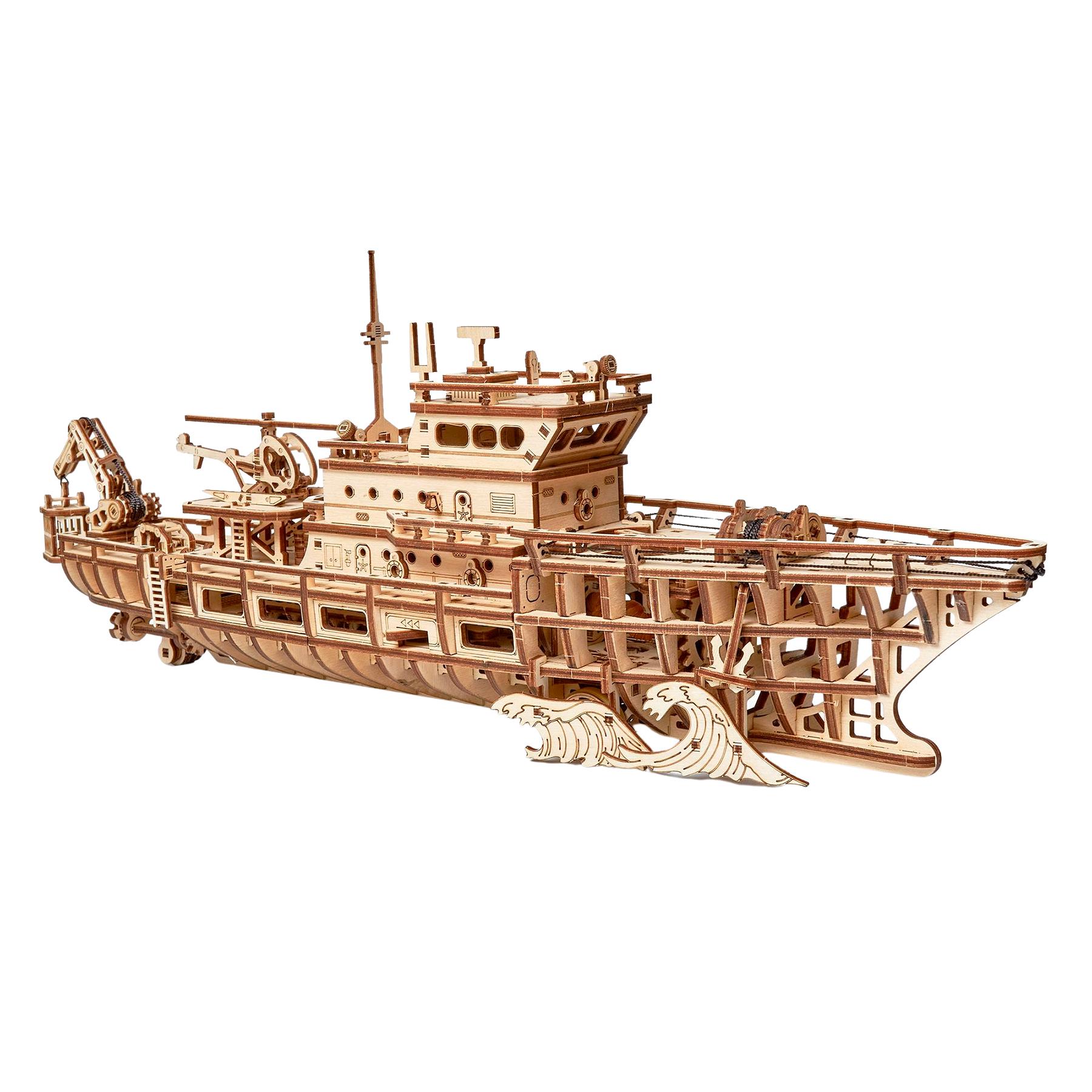 3D Wooden Puzzle DIY Ship Model Kit Laser Cut Mechanical Puzzles Wood ...