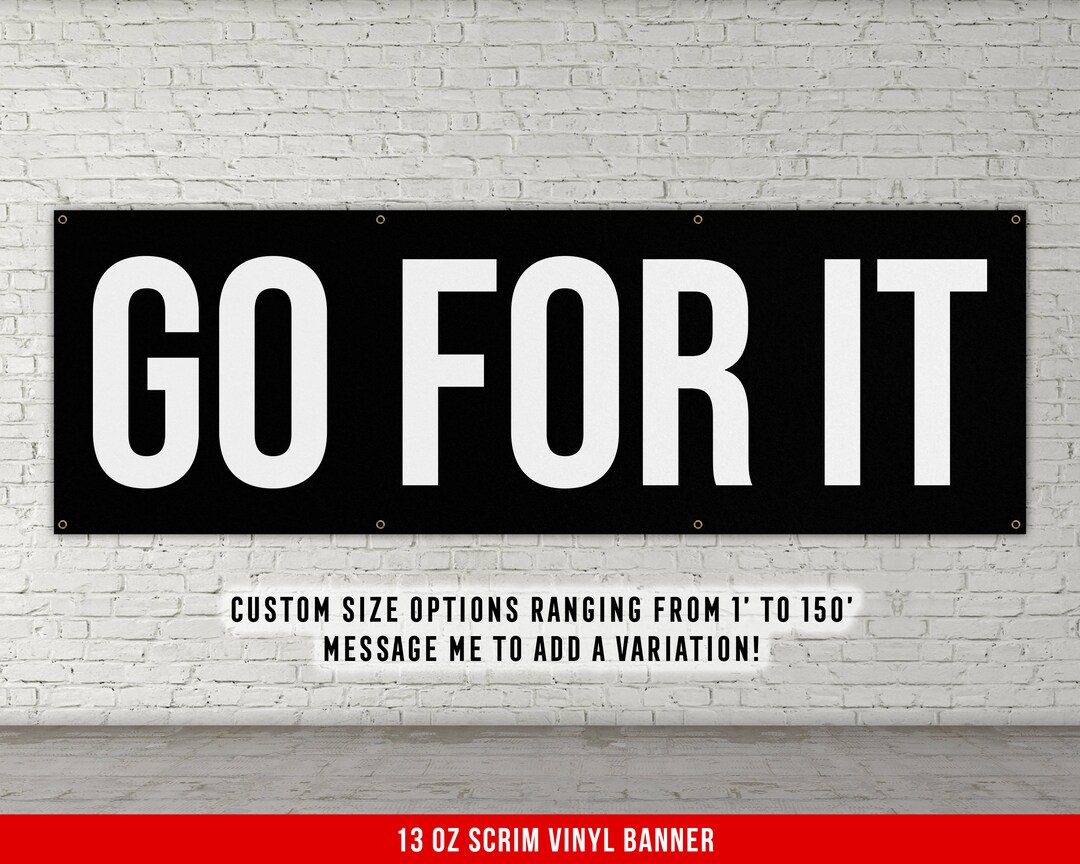 Go for It Banner Motivational Home Gym Decor Large Quote Wall Art ...