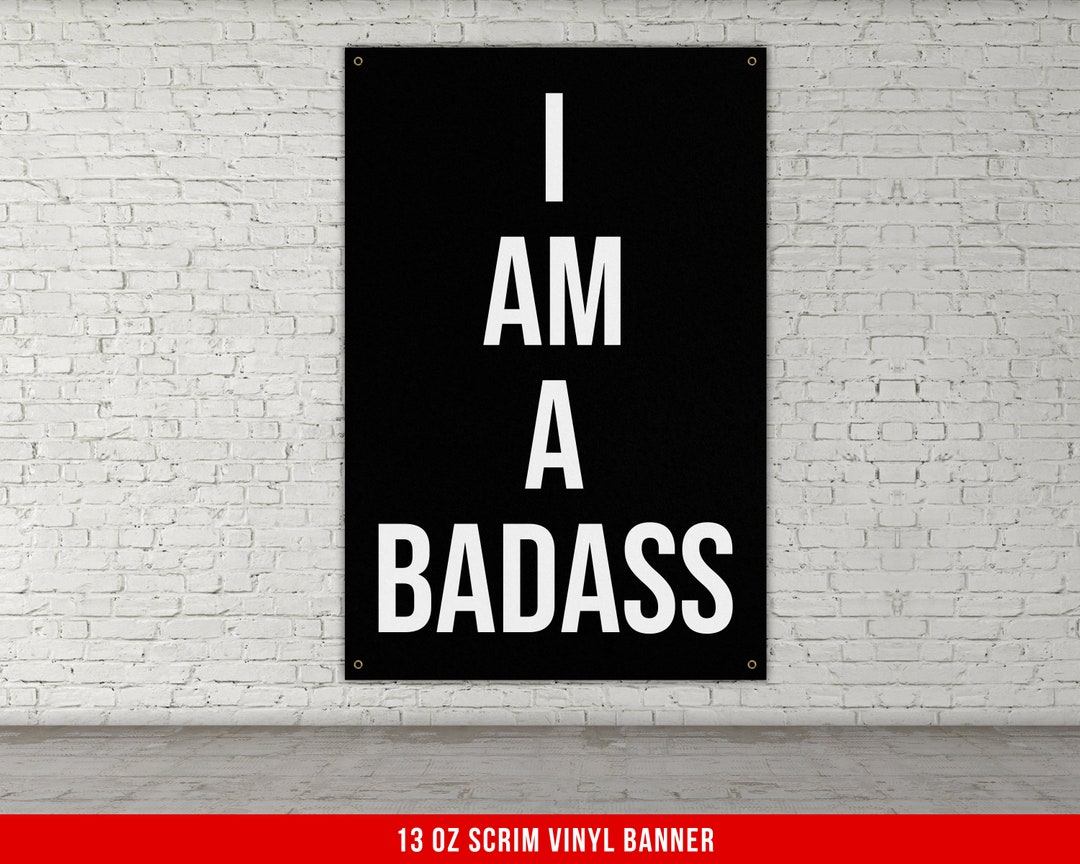 Badass Banner - Home Gym Decor - Funny Large Wall Art - Weightlifting ...