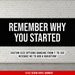 Remember Why You Started Banner - Motivational Home Gym Decor - Large ...