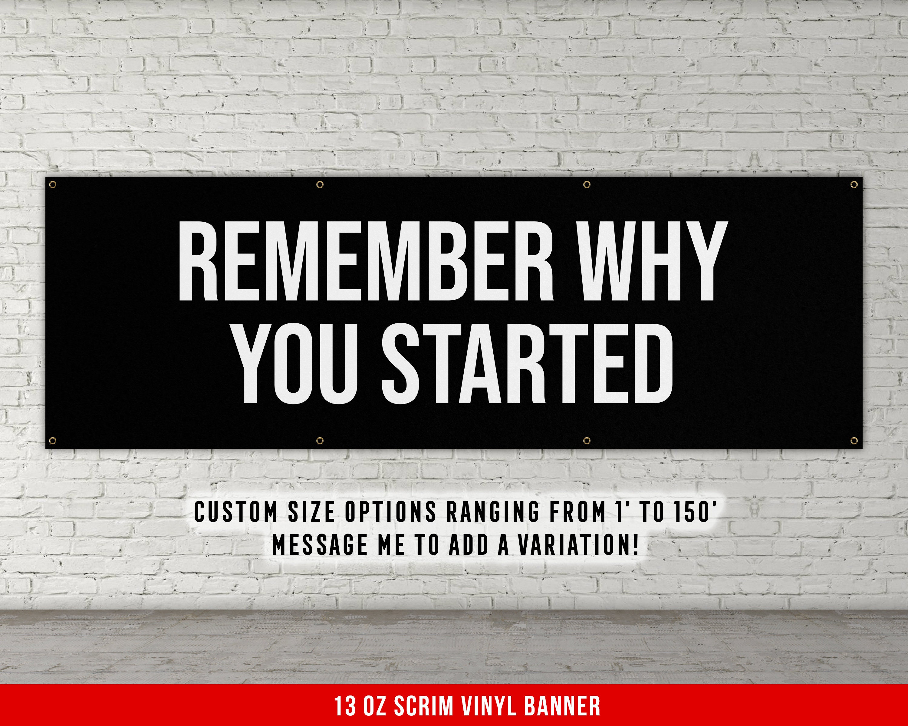 Remember Why You Started Banner - Motivational Home Gym Decor - Large ...