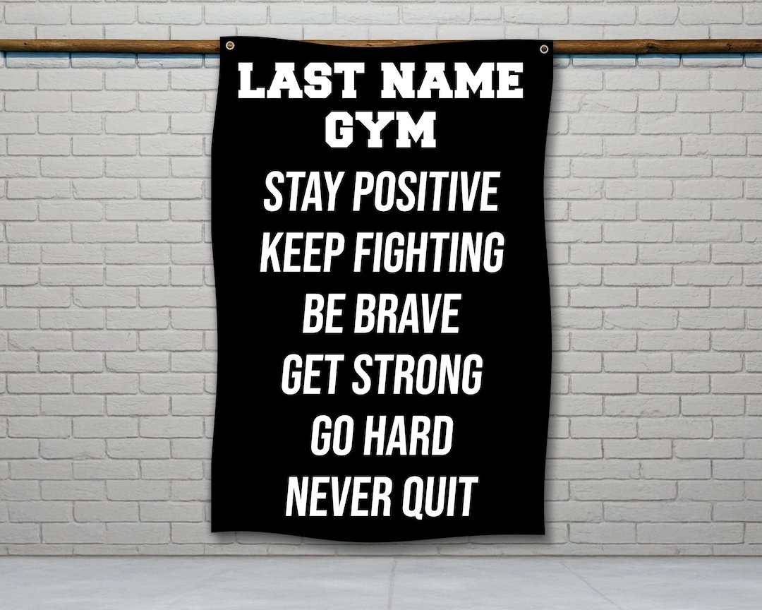 Custom Gym Flag, Personalized Home Gym Decor, Garage Gym Banner ...