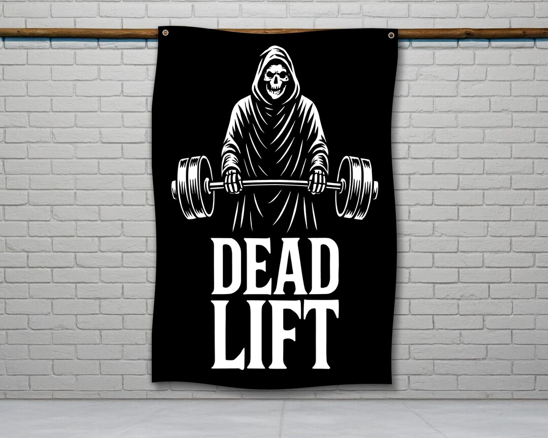 Deadlift Gym Flag, Reaper Weightlifting Flag, Motivational Gym Decor ...