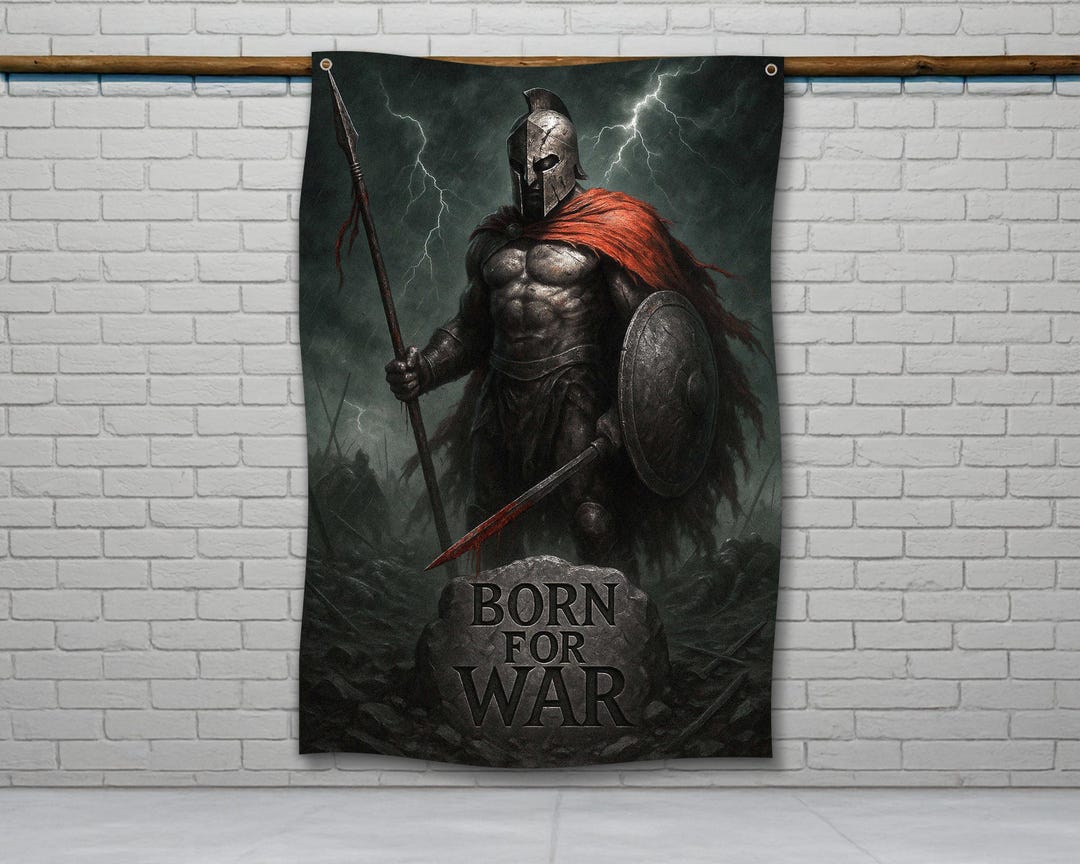 Born for War Flag, Gym Flag, Home Gym Decor, Spartan Decor ...