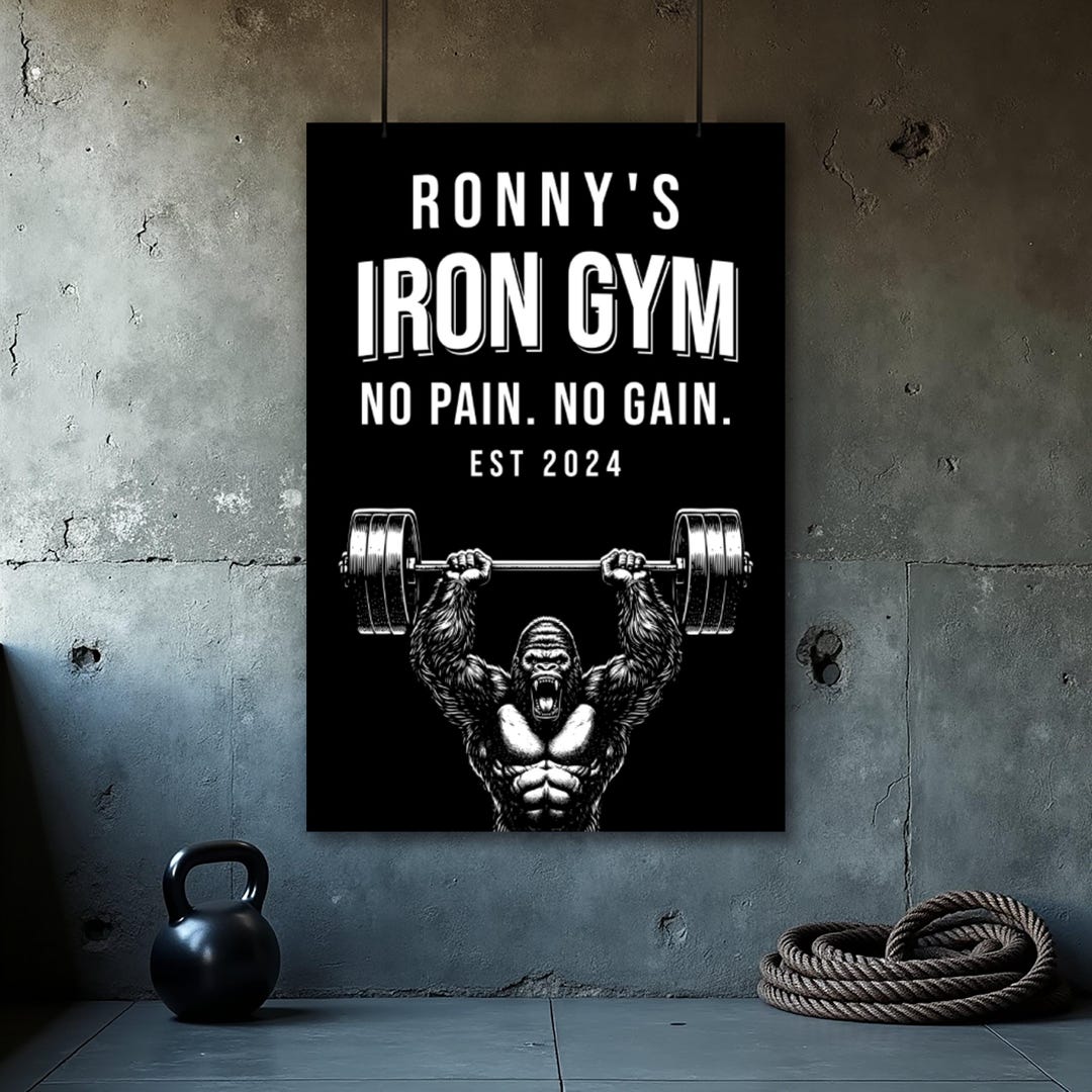 Motivational Gym Poster, Fitness Wall Art, Inspirational Quote ...