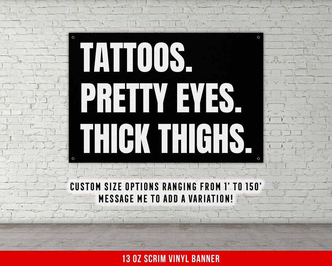 Tattoos Eyes Thighs Banner for Home Gym Decor Weightlifting ...