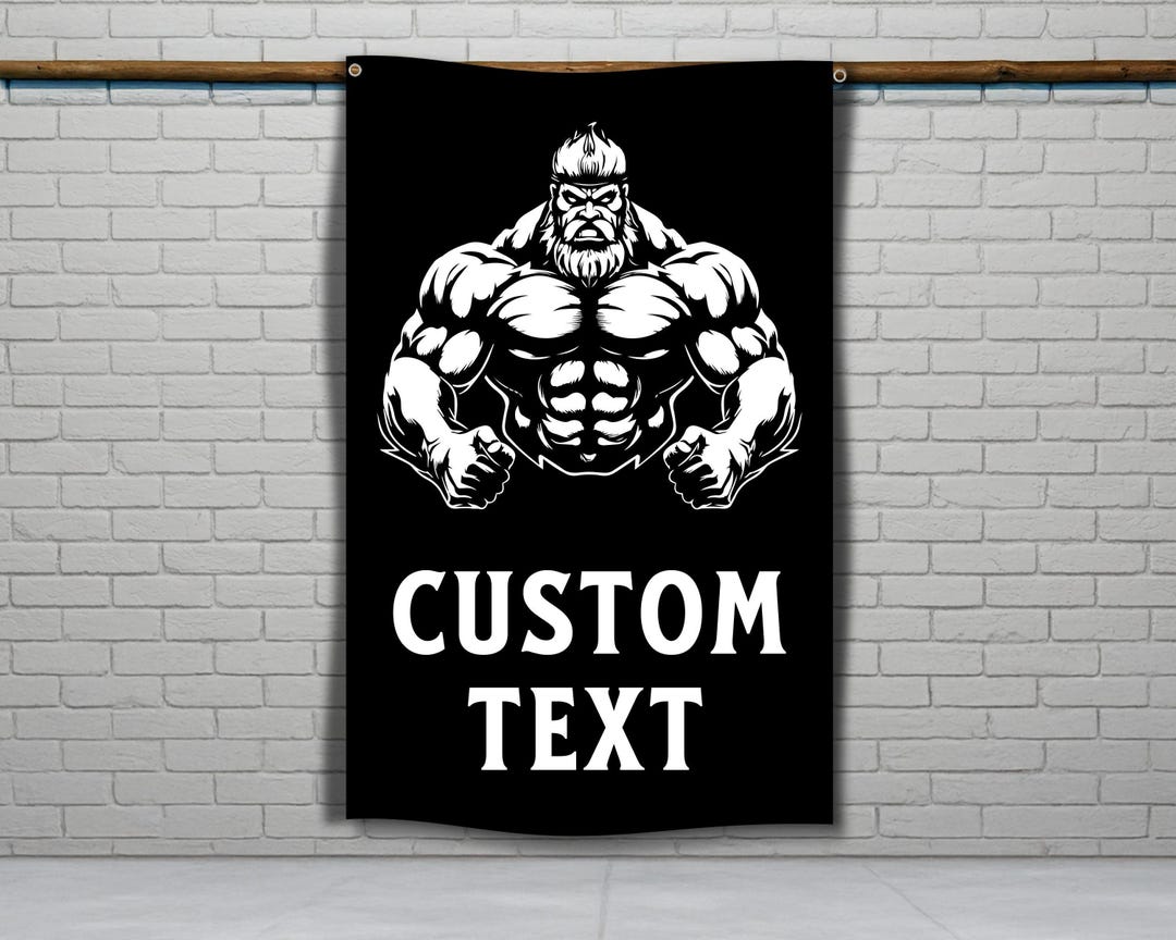 Weightlifting Flag, Gym Flag, Home Gym Decor, Husband Gift, Custom Name ...